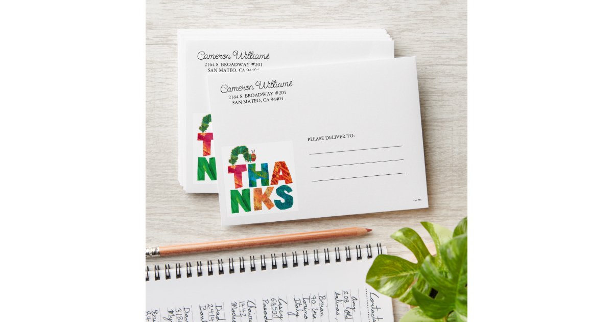 Eric Carle | Thanks Caterpillar Envelope | Zazzle