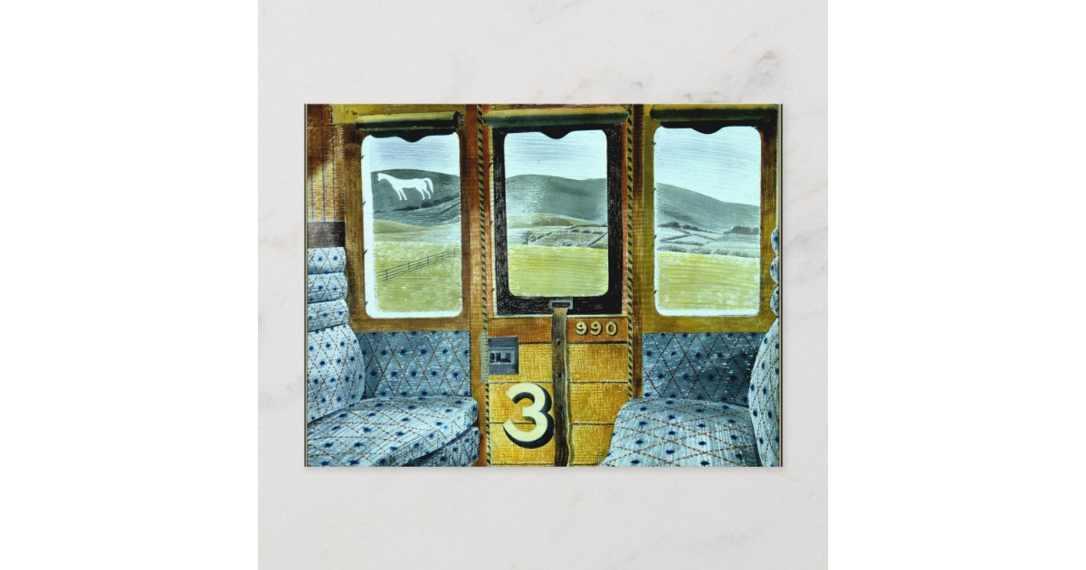 Eric Ravilious art, Train Landscape Postcard | Zazzle