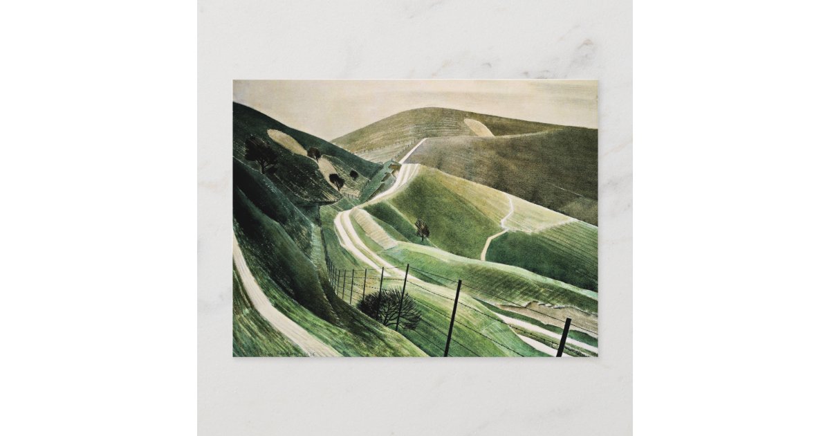 Eric Ravilious - Chalk Paths, famous artwork Postcard | Zazzle