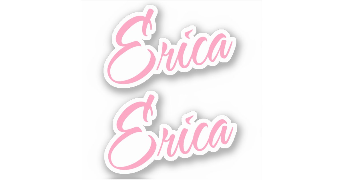 Erica Decorative Name in Pink x2 Sticker | Zazzle