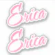 Erica Decorative Name in Pink x2 Sticker | Zazzle