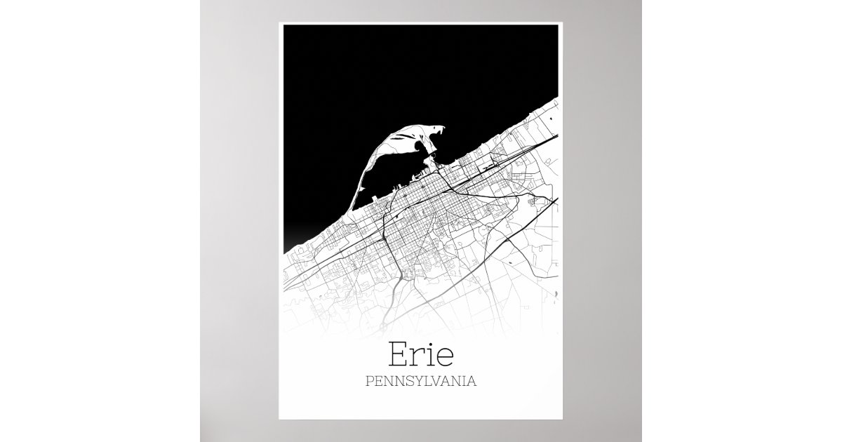 Erie Map - Pennsylvania - City Map Poster | Zazzle