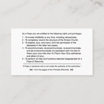 Erisian Discordian POEE Pope Cards | Zazzle