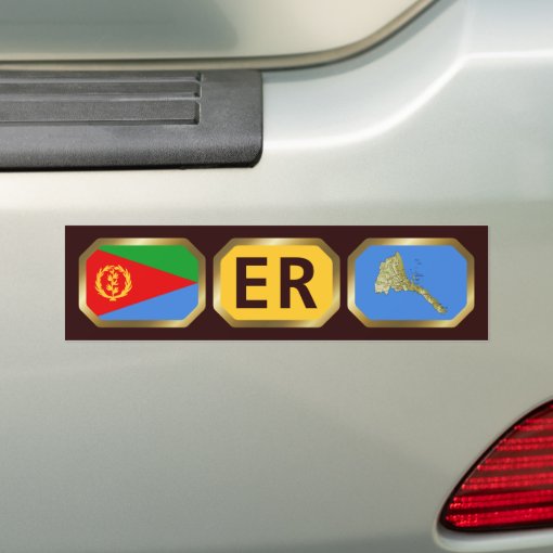 Eritrean Flag Map Code Bumper Sticker | Zazzle