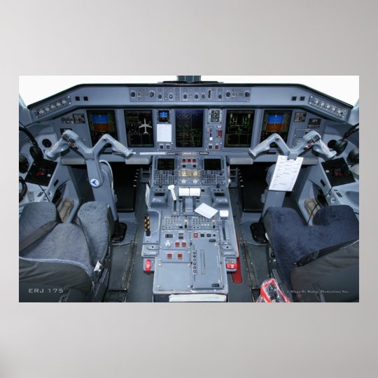 ERJ 175 Cockpit Poster | Zazzle.com