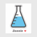Erlenmeyer flask with liquid science sticker | Zazzle