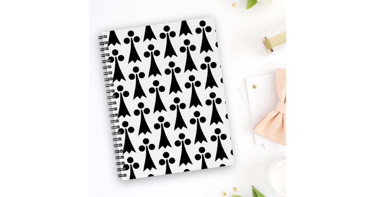 Ermine Pattern, Medieval Pattern, Black on White Notebook | Zazzle