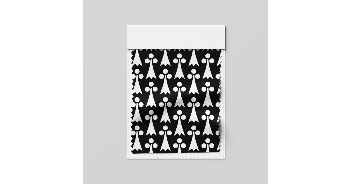 Ermine Pattern, Medieval Pattern, White on Black Fabric | Zazzle