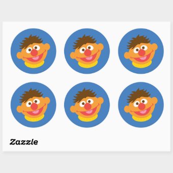 Ernie Face Classic Round Sticker | Zazzle