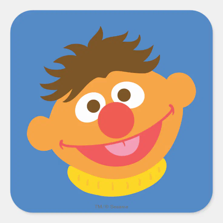 Ernie Face Square Sticker | Zazzle
