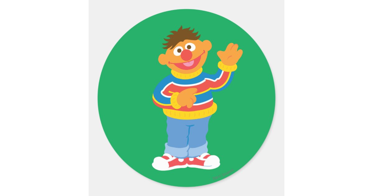 Ernie Graphic Classic Round Sticker | Zazzle