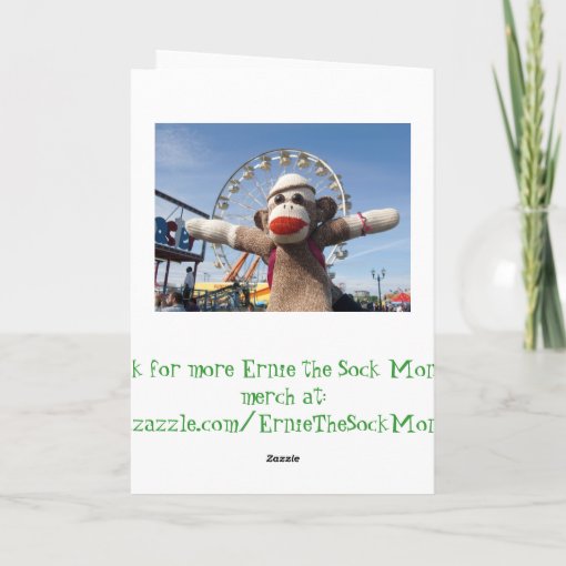 Ernie the Sock Monkey Easter Basket Card | Zazzle