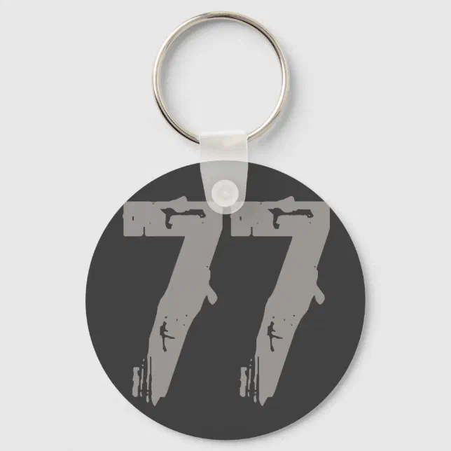 Eroded Style Number 77 Keychain | Zazzle