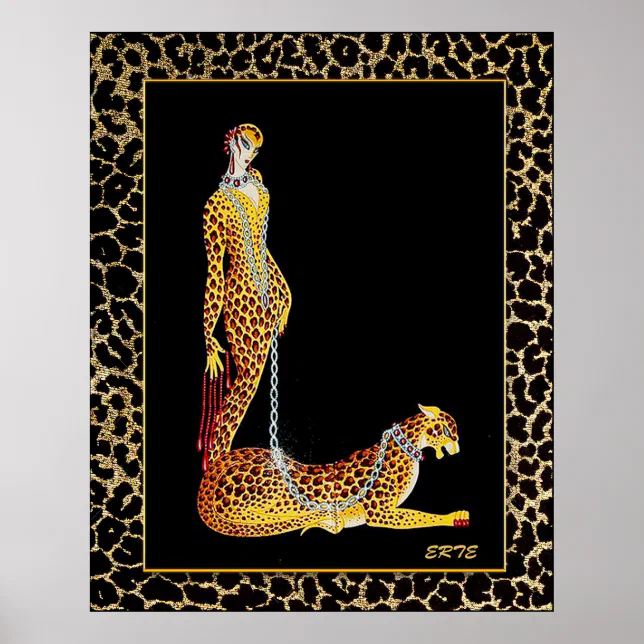 Erte - The Leopard Lady Poster | Zazzle