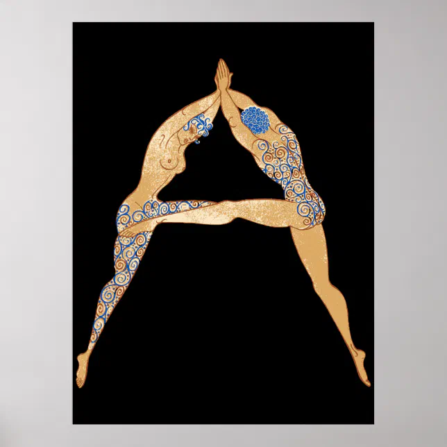Erté - The Letter A from the Alphabet Suite, 1976 Poster | Zazzle