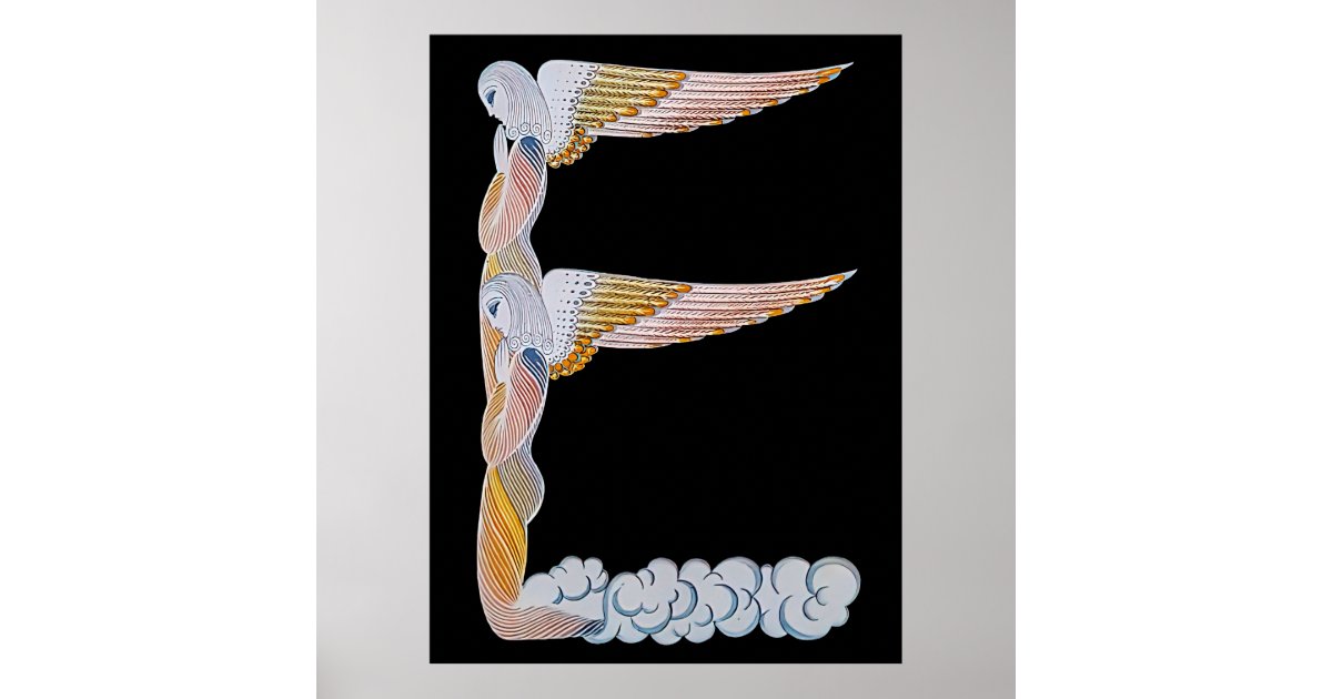 Erté - The Letter E from the Alphabet Suite, 1976 Poster | Zazzle