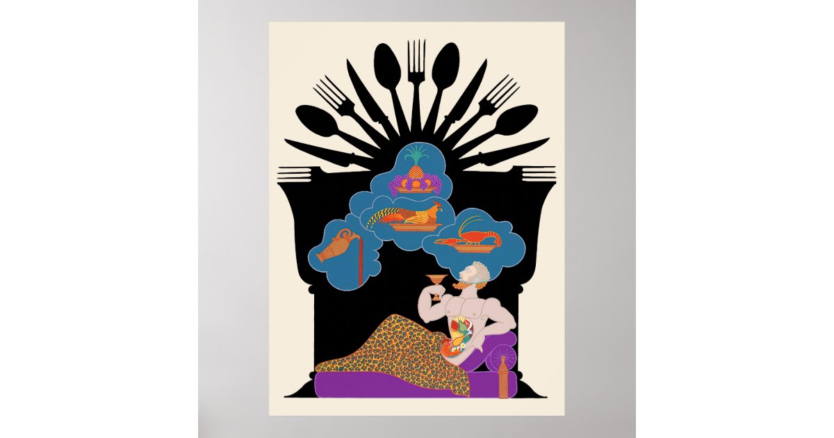 Erté - The Seven Deadly Sins Suite, Gluttony Poster | Zazzle