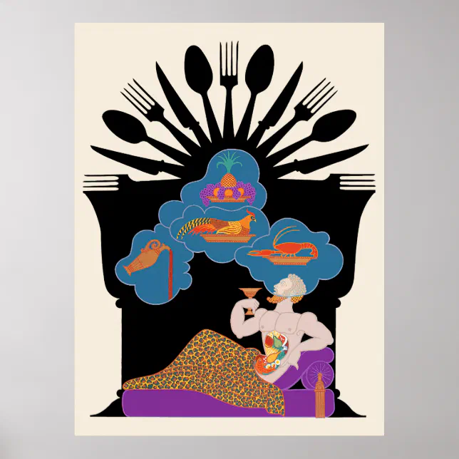 Erté - The Seven Deadly Sins Suite, Gluttony Poster | Zazzle