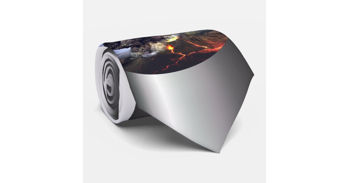 Erupting Volcano on Mountain Neck Tie | Zazzle