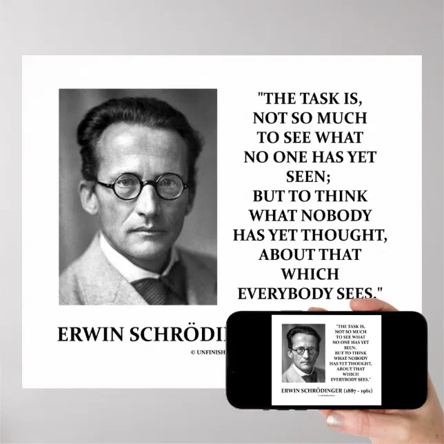 Erwin Schrödinger Task Think Nobody Yet Thought Poster | Zazzle