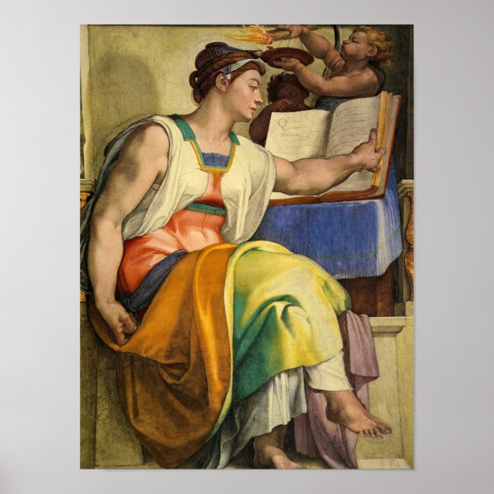 Erythraean Sibyl by Michelangelo Poster | Zazzle.com