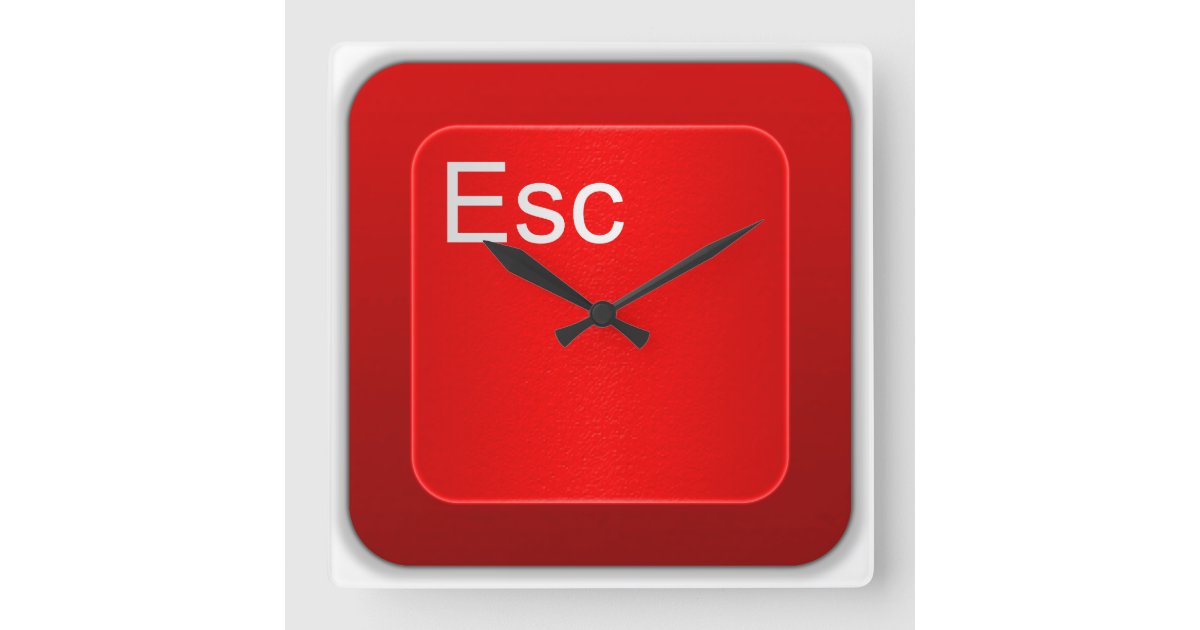 Escape Computer Button Wall Clock | Zazzle