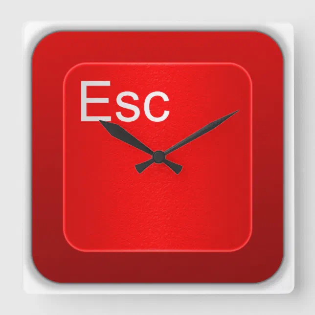 Escape Computer Button Wall Clock | Zazzle