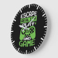 Escape Reality and Game - Video Gamer, Gaming Large Clock | Zazzle