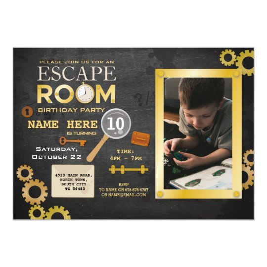 Escape Room Birthday Party Clues Invitation Photo | Zazzle.com