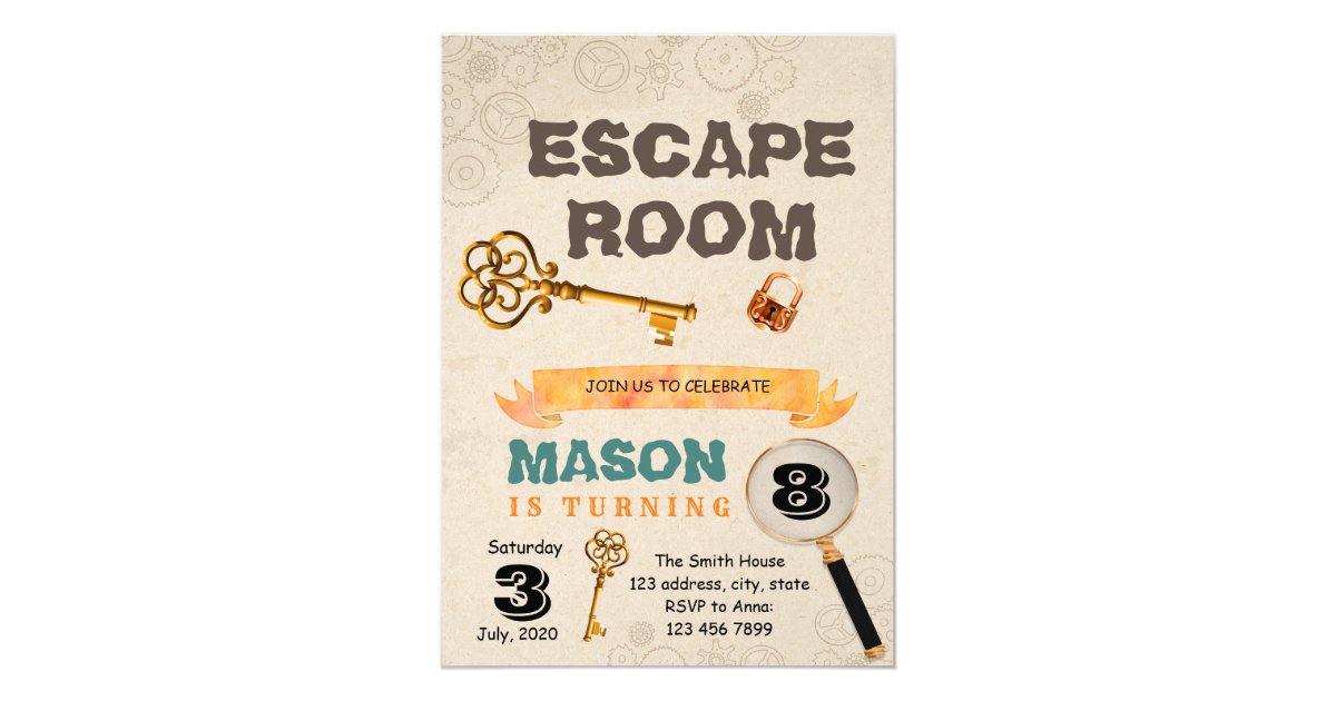 Escape room birthday party invitation | Zazzle.com