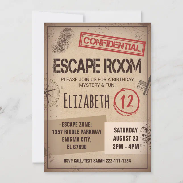Escape Room Birthday Party Invitation | Zazzle