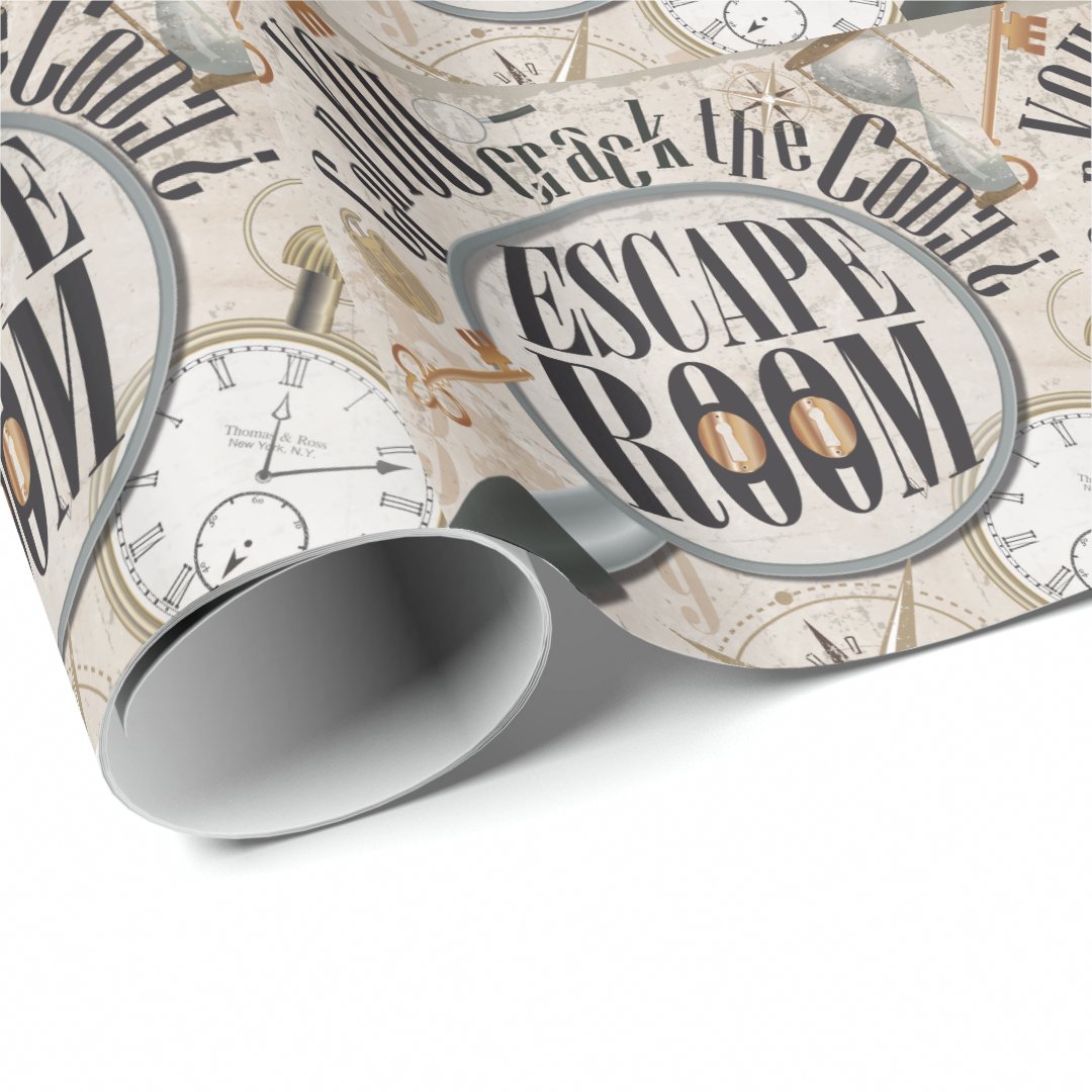 Escape Room Game Scavenger Hunt Puzzle Birthday Wrapping Paper | Zazzle