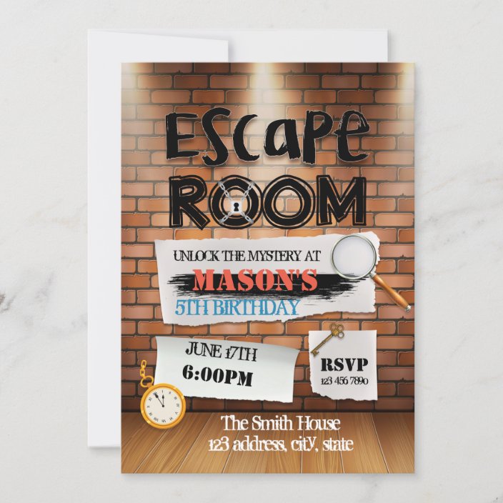 Escape Room invitation | Zazzle.com