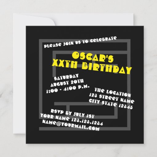 Escape Room labyrinth Birthday party invitations | Zazzle