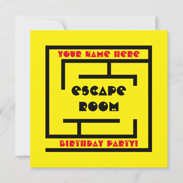 Escape Room labyrinth Birthday party invitations | Zazzle