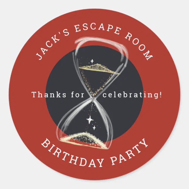 Escape Room Party Favor Classic Round Sticker | Zazzle