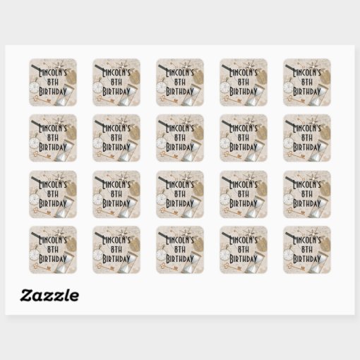 Escape Room Scavenger Hunt Puzzle Personalized Square Sticker | Zazzle