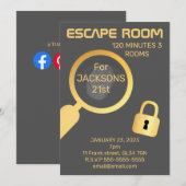 Escape room true crime birthday party invitation | Zazzle