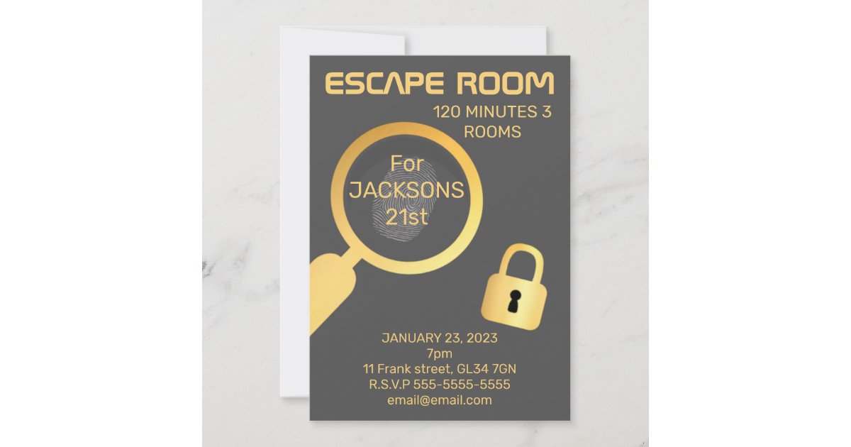 Escape room true crime birthday party invitation | Zazzle