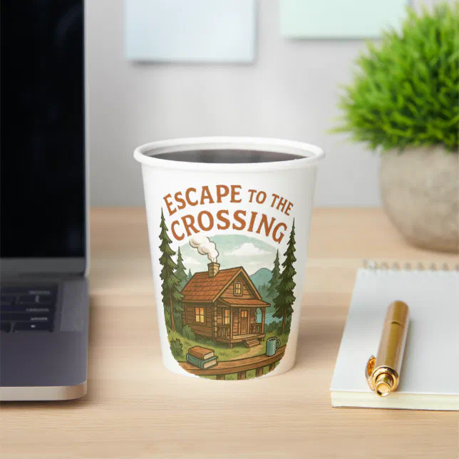 ESCAPE TO THE CROSSING Maggie Sullivan Cozy Cabin Paper Cups | Zazzle