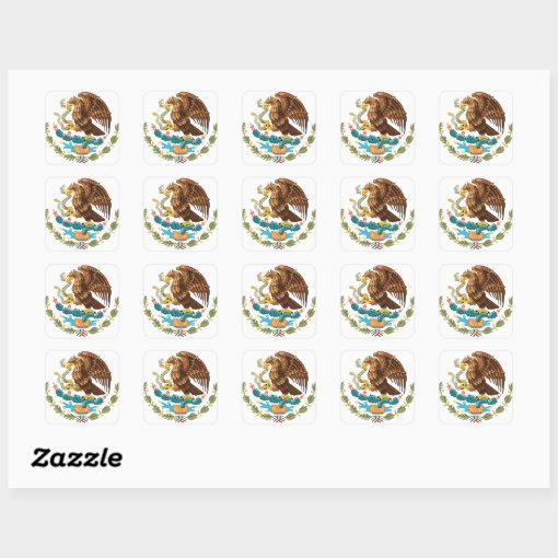 Escudo Nacional de México - Emblema Mexicano Square Sticker | Zazzle