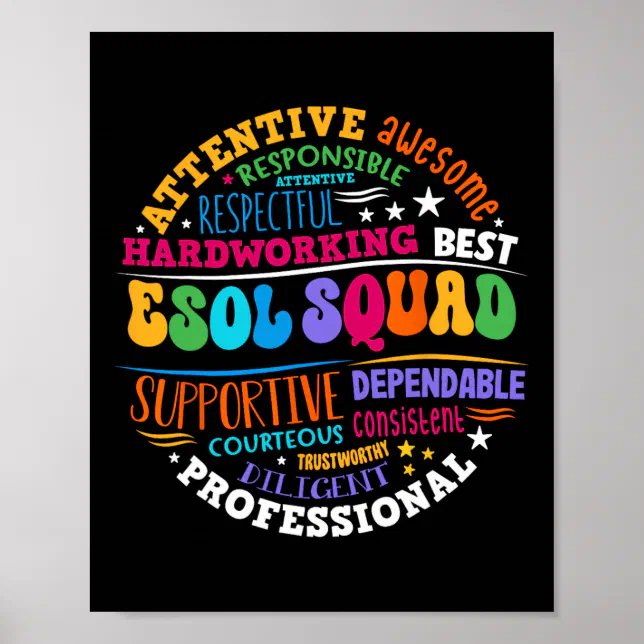 Esol Squad Teachers And Students Team Back To Scho Poster | Zazzle