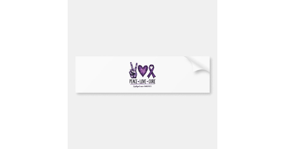 Esophageal cancer awareness Piece Purple Ribbon Bumper Sticker | Zazzle