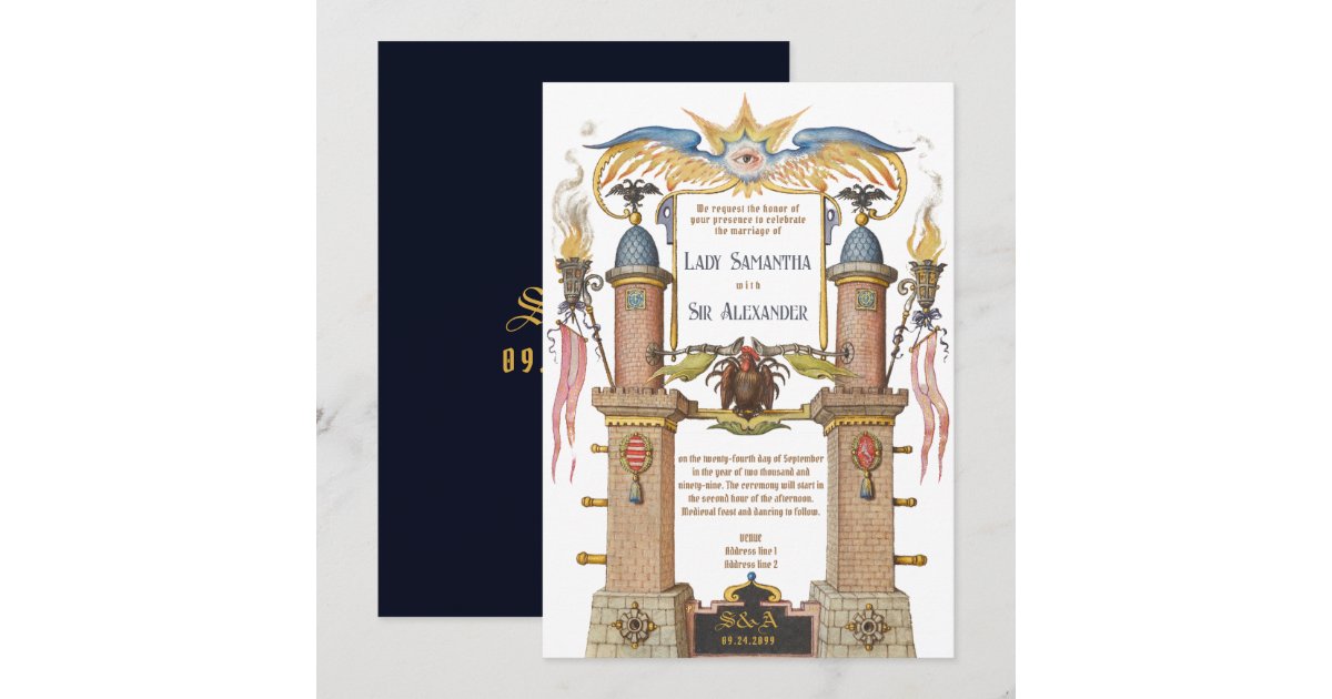 Esoteric Renaissance Manuscript Medieval Wedding Invitation | Zazzle