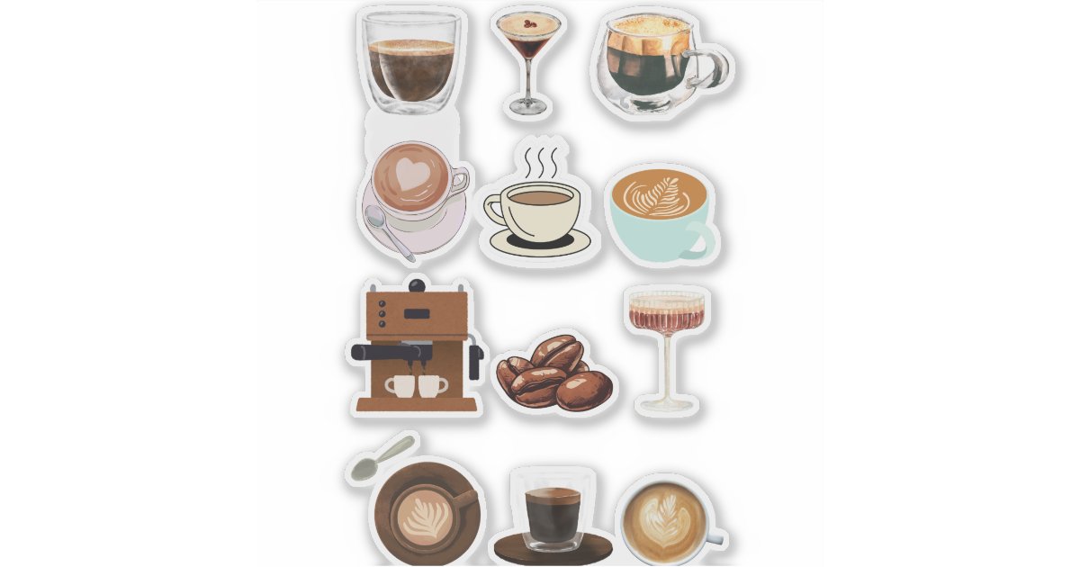 Espresso Collage Sticker | Zazzle