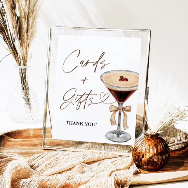 Espresso Martini Bridal Shower Cards & Gifts Sign | Zazzle