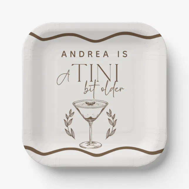 Espresso | Martini | Cocktail Birthday Paper Plates | Zazzle