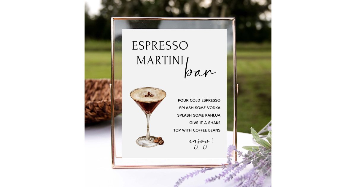 Espresso Wedding Martini Bar Signature Drink Sign | Zazzle