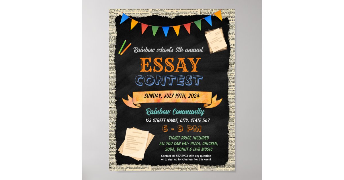 Essay contest event template poster | Zazzle