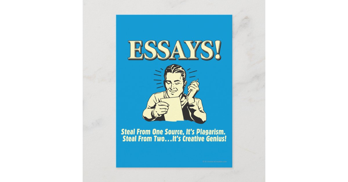 Essays: Steal 1 Plagiarism 2 Genius Postcard | Zazzle
